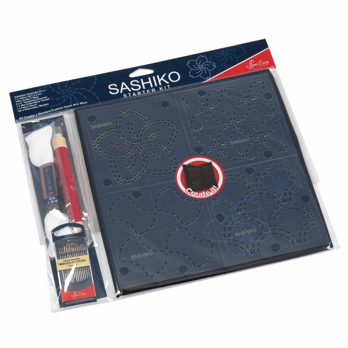 Sew Easy Sashiko Starter Kit Embroidery Set - Everything Included - Ja ...